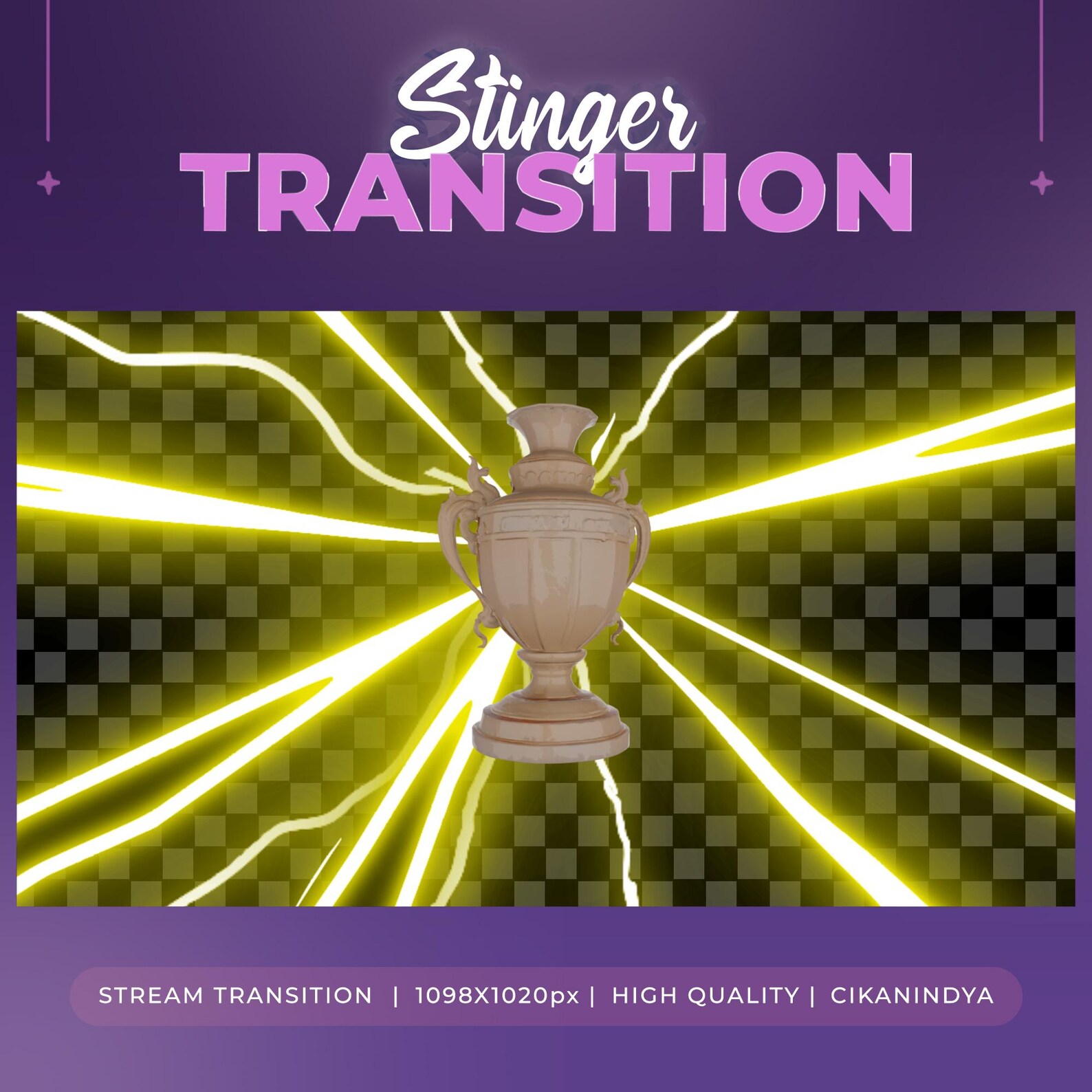 Animated Victory Trophy Stinger Transition: Stream Overlay (WEBM File ...