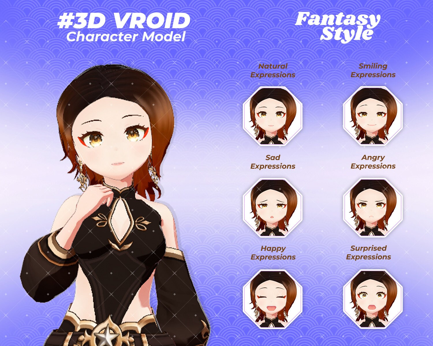 Virtual Stream Advanced 3D Vroid Model Lady Azura for Digital Creators ...