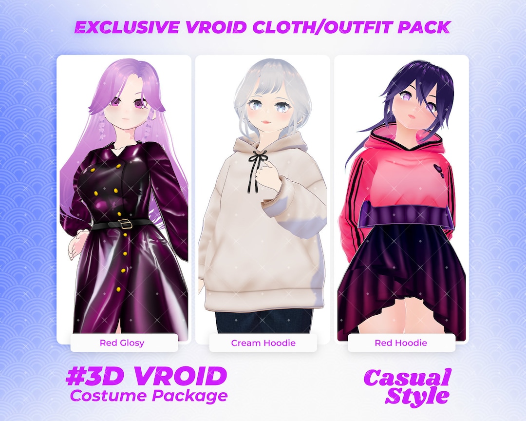 Vroid Clothing Pack, Kawaii Clothes, Vroid Girls, 3D Vtuber, Streaming ...