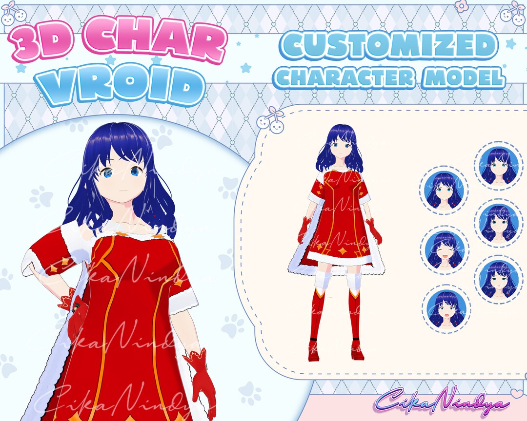 3D Vroid Character Vroid Virtual Avatar 3D Modeling 3d - Etsy