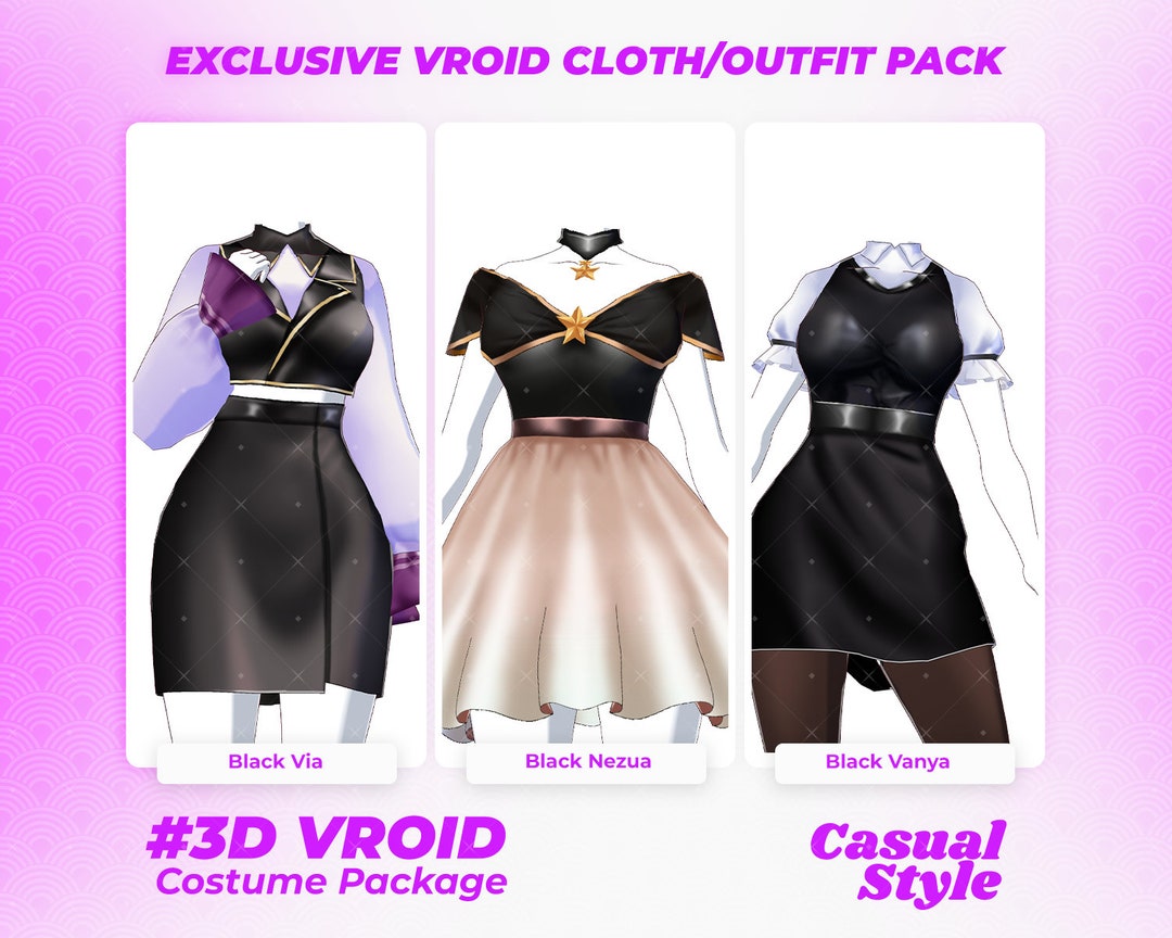 Vroid Clothes Pack | Complete Casual Vroid Clothing for 3D Models ...