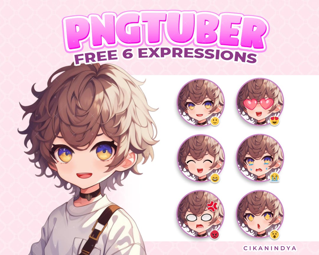 Premade Pngtuber – Chibi Male Character With Golden Charm - Etsy
