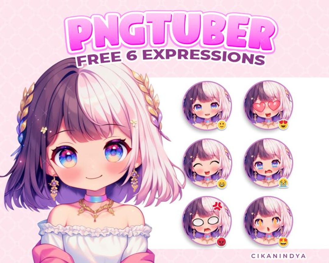 PNG Tuber | Anime Vtuber Live2d Model for Streaming | Get 6 Poses ...