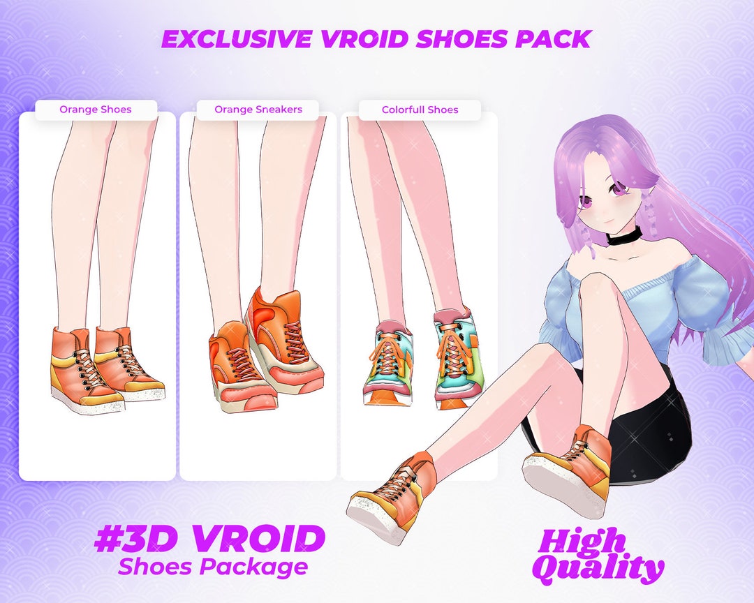 3D Vroid Shoes Pack: Dynamic Avatar Footwear - Etsy