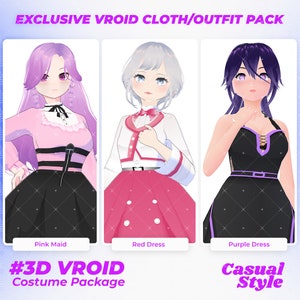 Fashionable Vroid Mini Dress for Streaming Divas - Vroid Clothing Pack ...