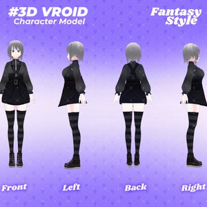 3D Vroid Vtuber Model: Anime Emo Girl for Streaming (.VRM File) - Etsy