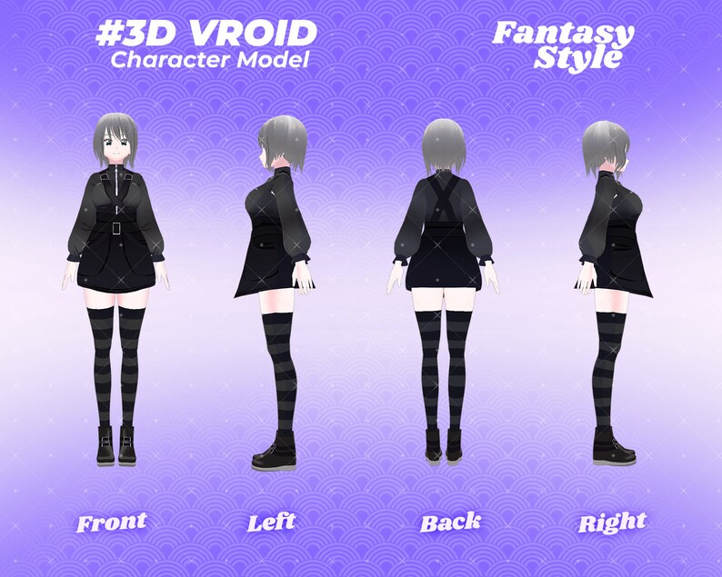 3D Vroid Vtuber Model: Anime Emo Girl for Streaming (.VRM File) - Etsy