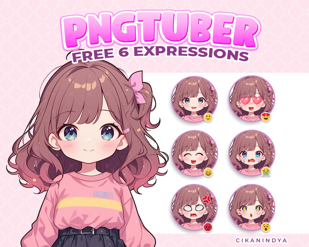 PNG Tuber Girl Avatar: 12 Poses for Streaming - Etsy