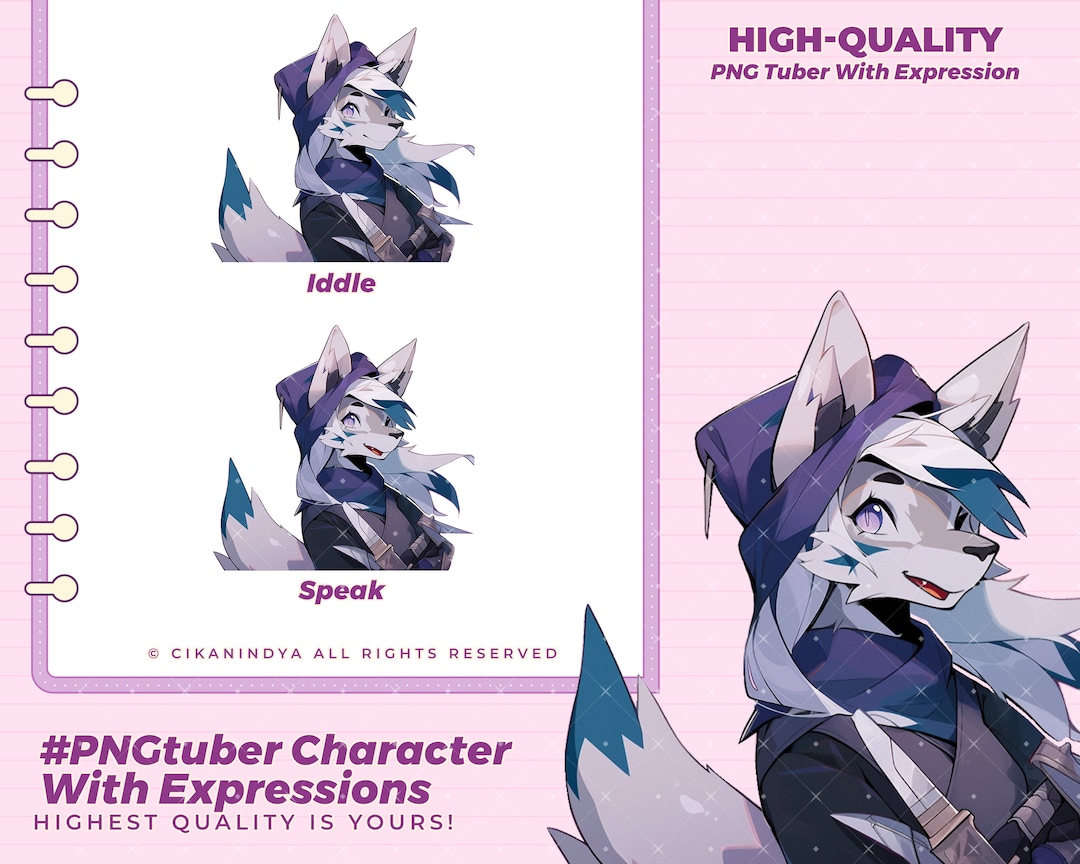 Furry PNG Tuber Avatar: 2 Poses, Digital Creator - Etsy