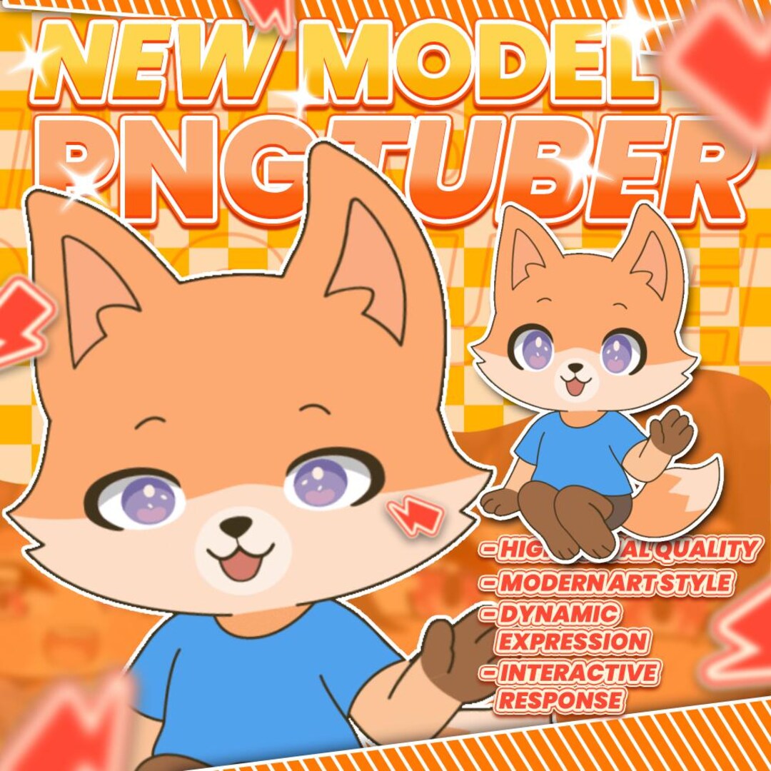 Pngtuber Model Fox | Energetic Animal PNG Avatar for Twitch & Youtube ...
