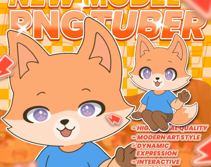 Fox Pngtuber | Cute Vtuber Model | Chibi | Twitch | Youtube | Stream ...