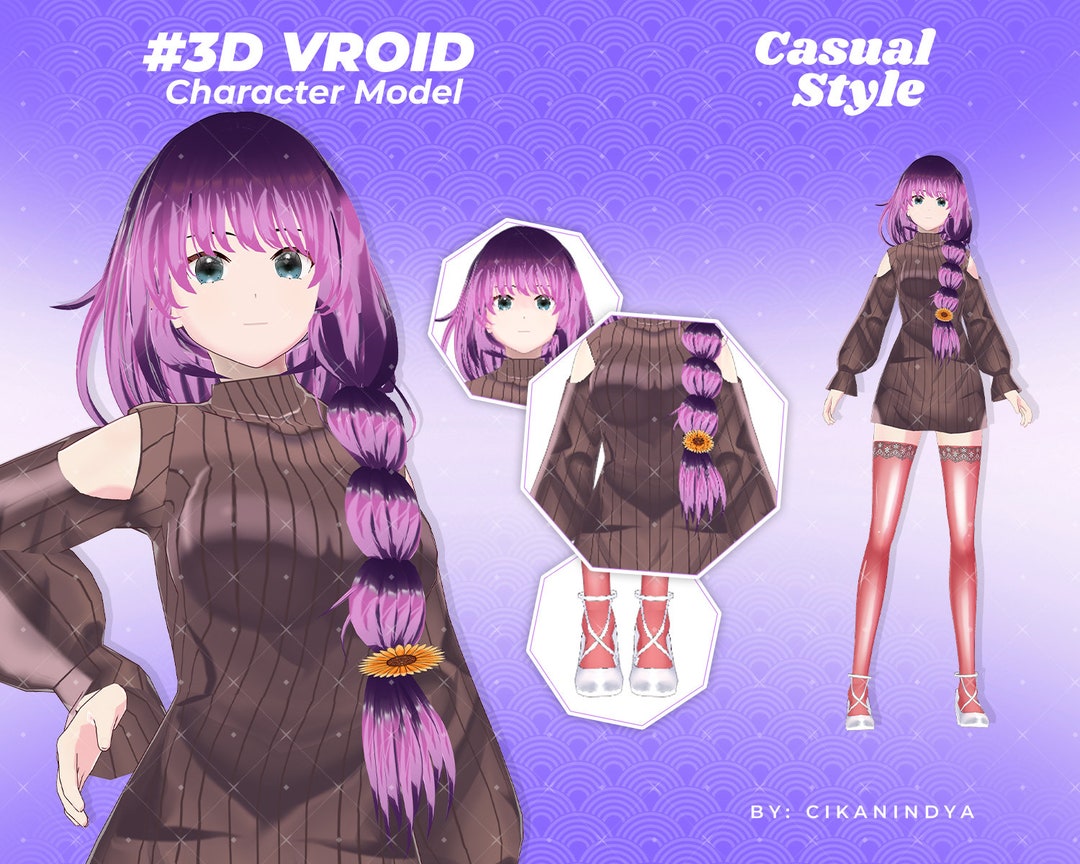 3D Vroid Character, 3d Model, Vtuber Model Free, 3D, Vtuber Model ...