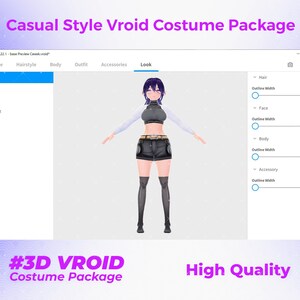 Chic Vroid Outfit Pack: Casual Avatar Clothes, 3-in-1 Costume - Etsy