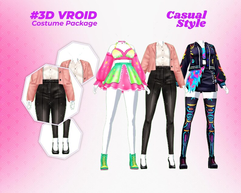 3D Vroid Clothing Pack | Soft Casual 3D Clothing for Vroid Girls ...