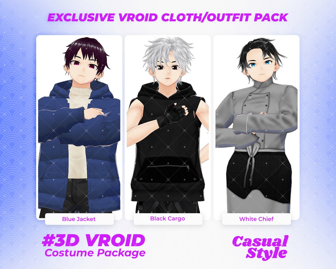 Relaxed Rebel Set Edgy 3D Vroid Attire for Laid-back Avatars - Vroid ...