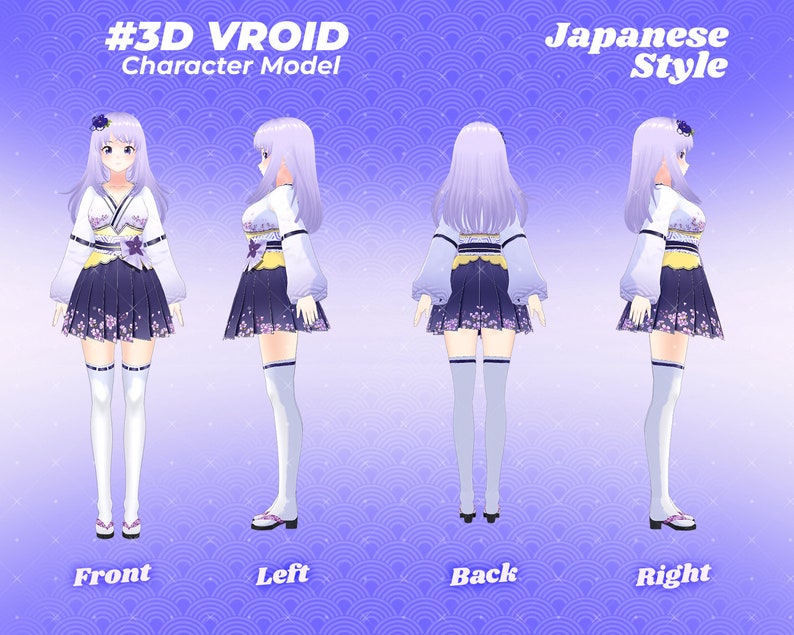 Enchanting 3D Vroid Model Anime Girl Nekofara for Fantasy Streams 3D ...