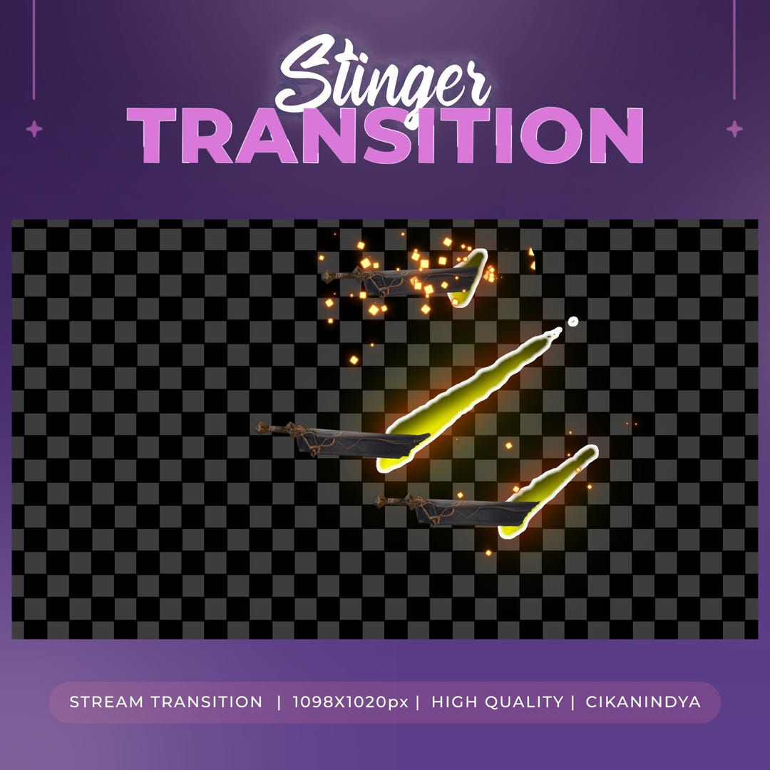 Stringer Transition | Yellow Energy Sword Slash Animation With Sparks ...