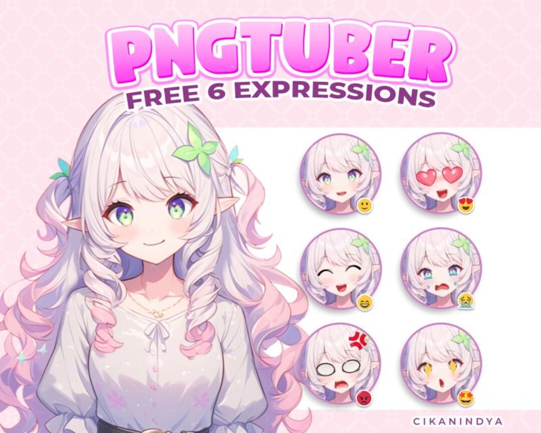 PNG Tuber | Beautiful Vtuber Avatar for Fun Streaming Sessions | Get 6 ...