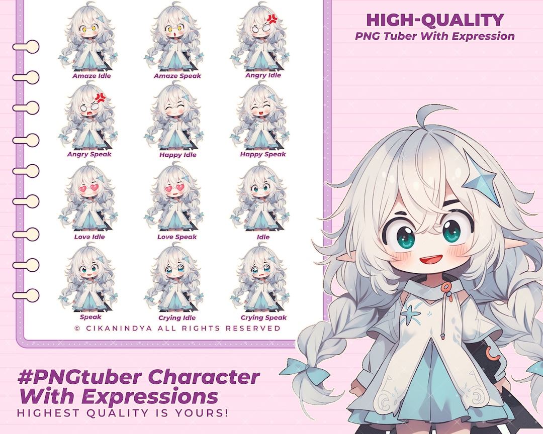 Pngtuber | Digital Identity Craft With Unique PNG Tuber Chibi Girl for ...