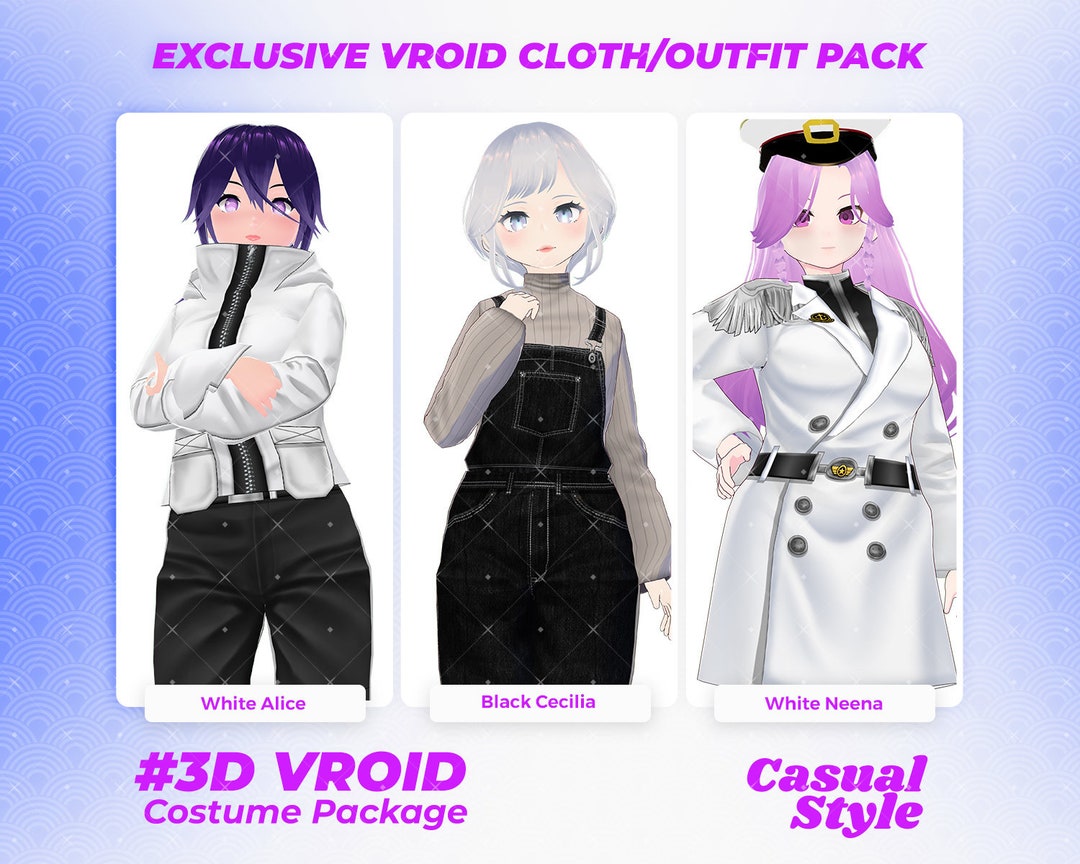 Vroid Clothing Pack, Casual Outfits, Interactive Clothing, Avatar Wear ...