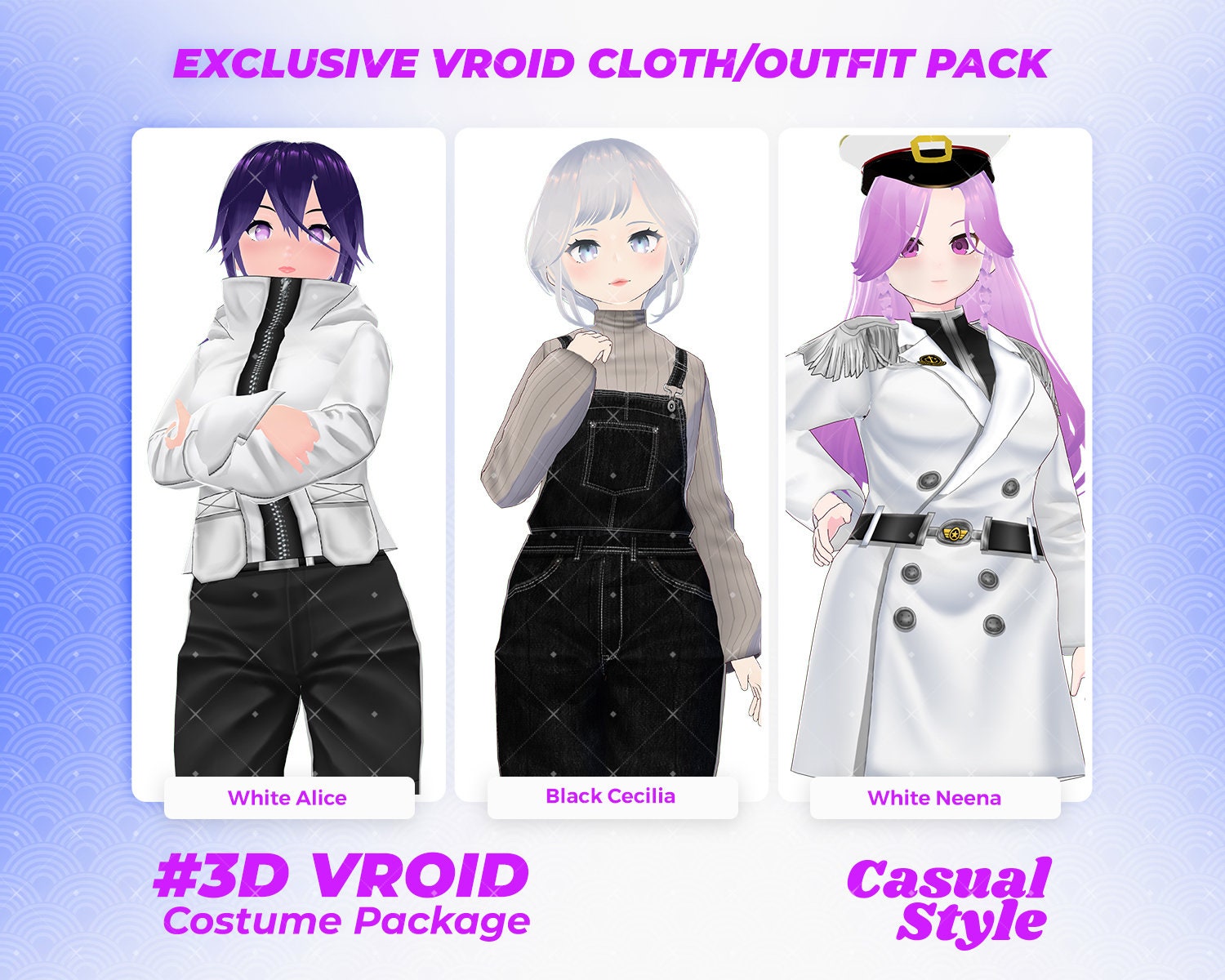 Vroid Clothing Pack, Casual Outfits, Interactive Clothing, Avatar Wear ...