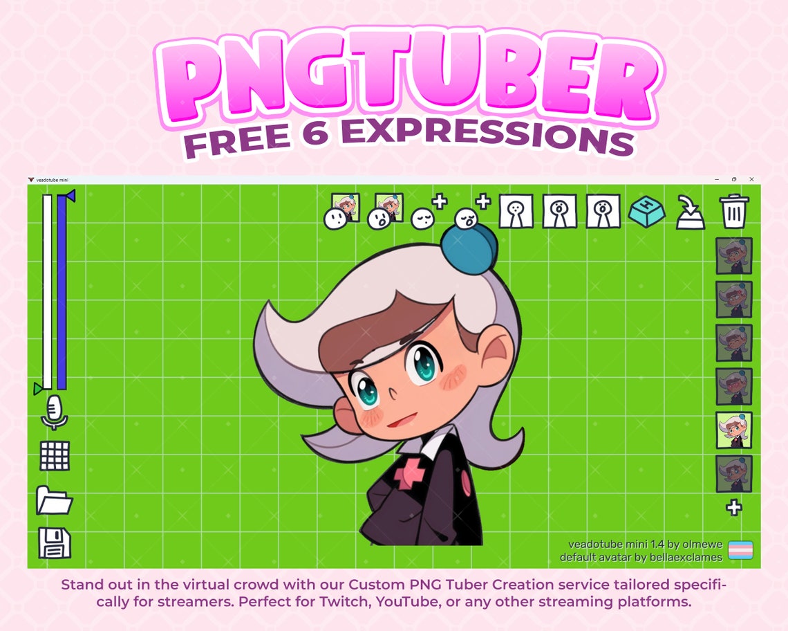 Versatile Pngtuber Avatar: 12 Poses, Streaming Props - Etsy