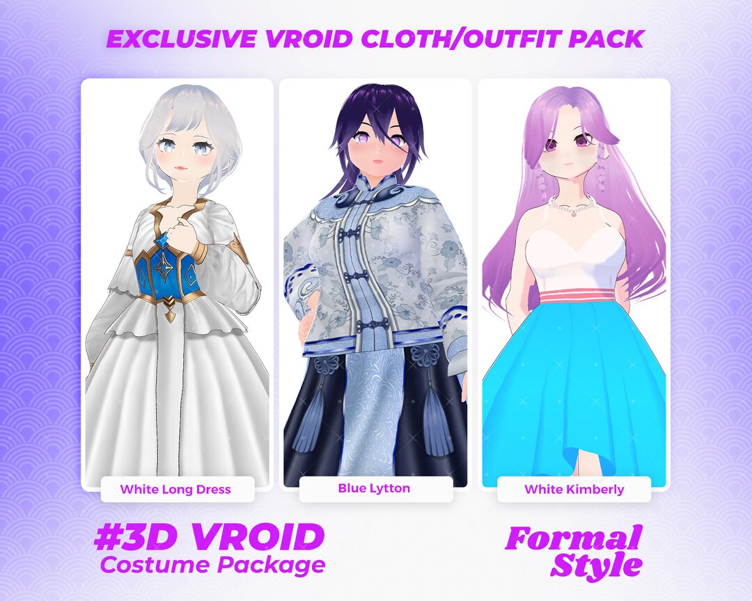 Stream in Majesty With Opulent Vroid Dress Collection - Vroid Clothing ...