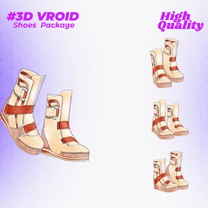 3D Vroid Shoes Pack: Virtual Fashion Accessories - Etsy