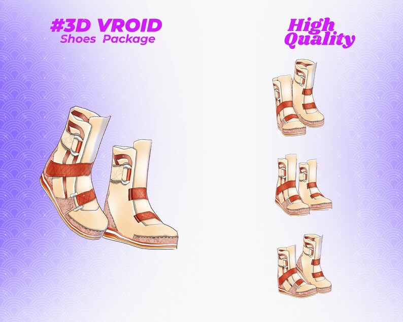 3D Vroid Shoes Pack: Virtual Fashion Accessories - Etsy
