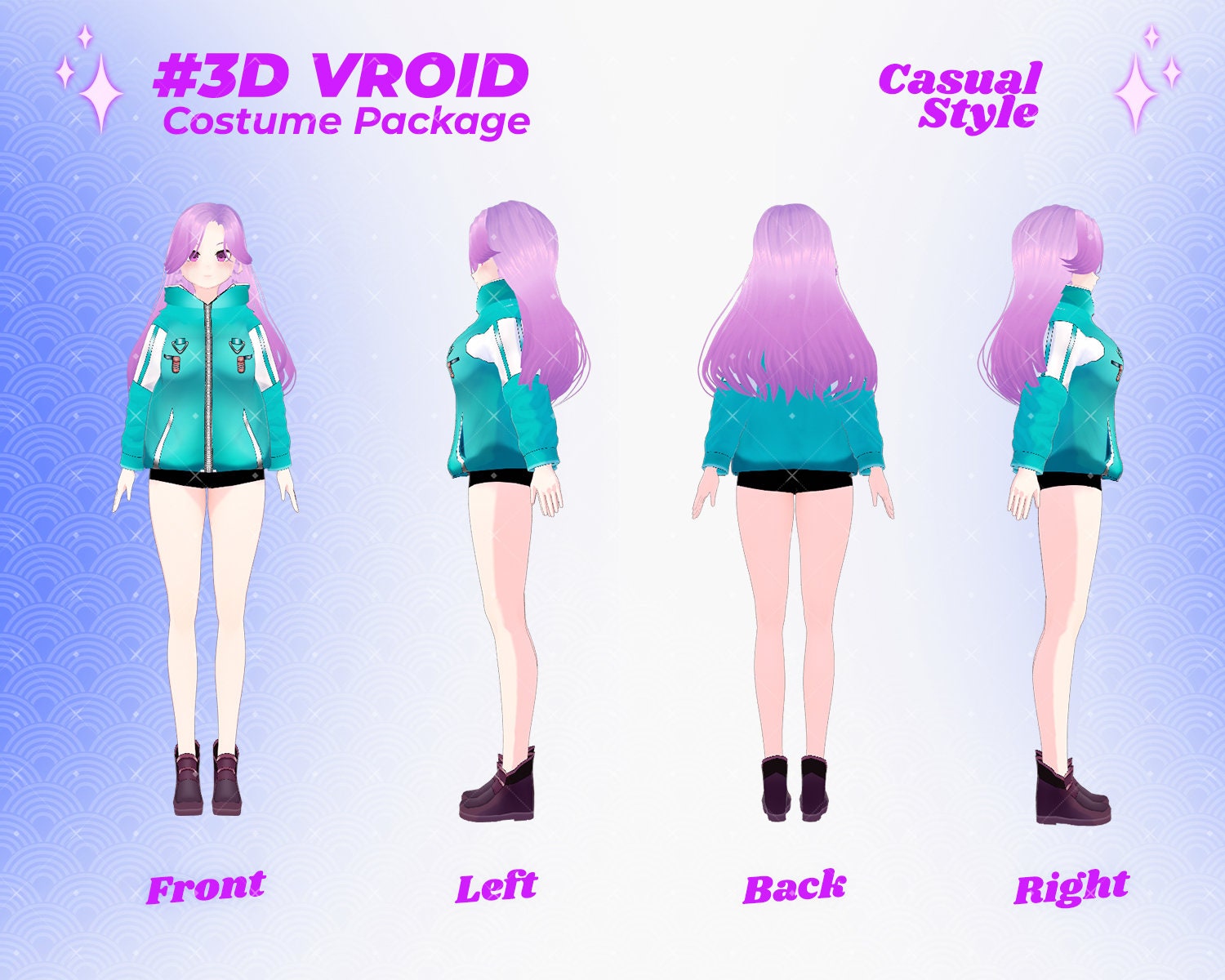 Vroid Clothing Pack, Cosplay Costume, Kawaii Clothes, Vroid Outfit ...