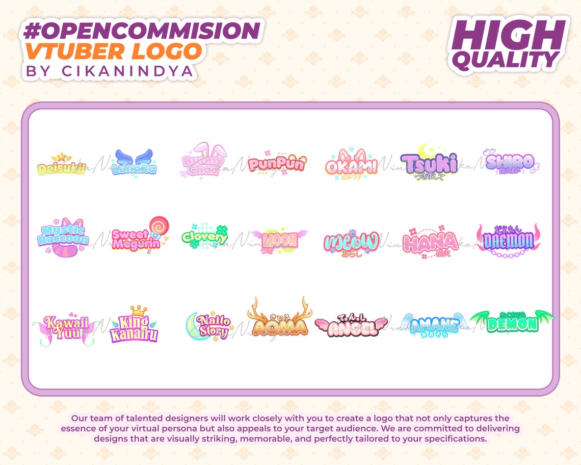 Personalized Chibi Vtuber Logo Design Chibi Logo Design - Etsy