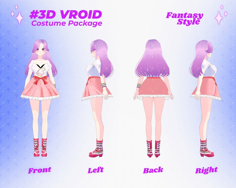 Vroid Clothing Pack, Kawaii Clothes, 3d, Doll Clothes, Vroid Outfit ...