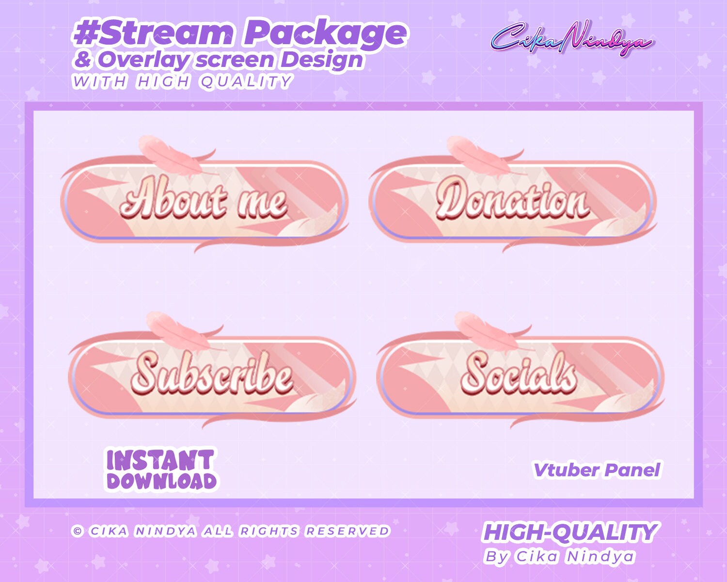 Overlay Stream Pack, Twitch Overlays, Virtual Broadcast Pink Enchantment Stream Suite Fairy-tale ...