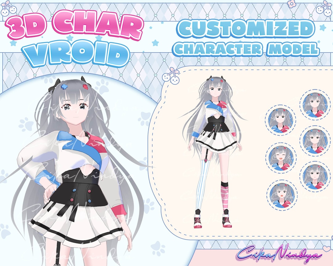 3D Vroid Character Vtuber Model Virtual Avatar 3d Model - Etsy