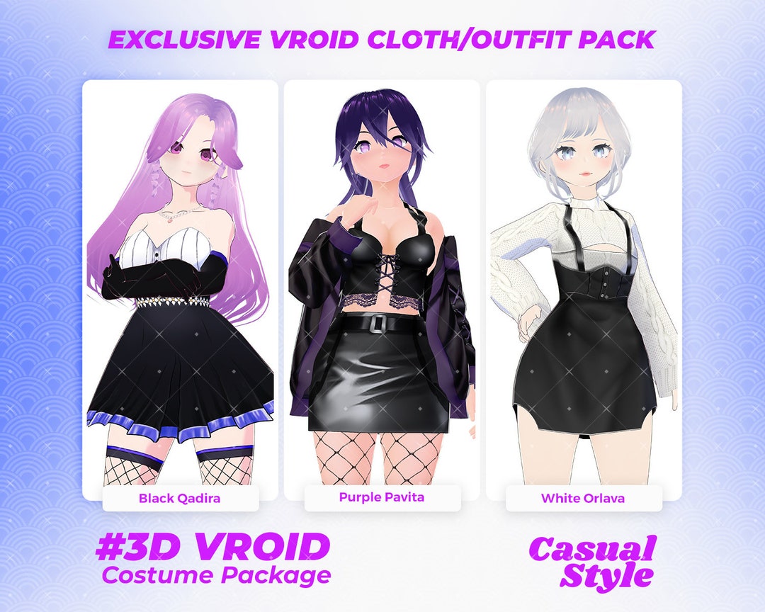 Dream Collection Relaxed 3D Vroid Outfit Pack for Casual Days - Vroid Clothing Pack, 3D Virtual ...