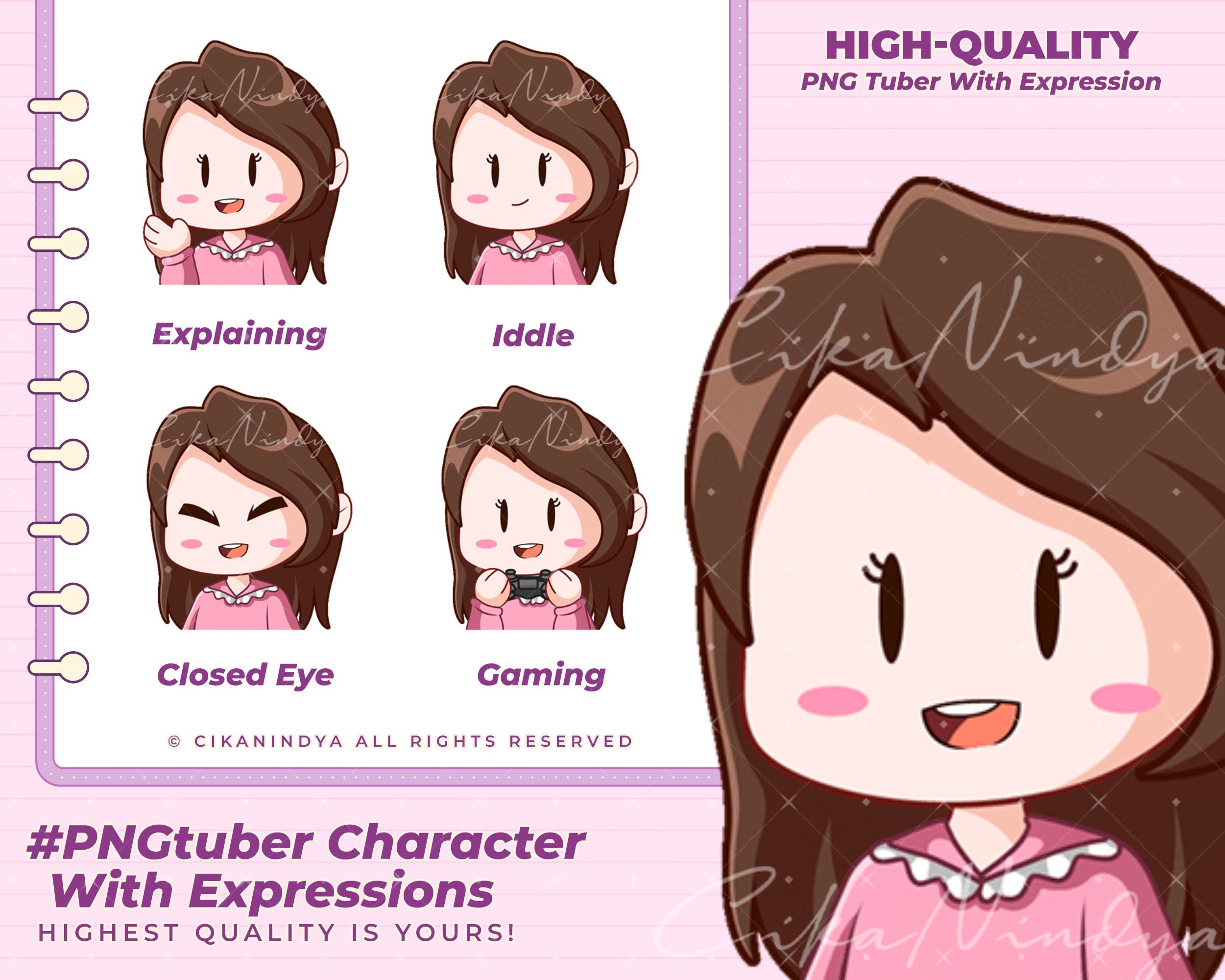 Pngtuber Png Tuber Premade Pngtuber Girl Pngtuber Twitch - Etsy