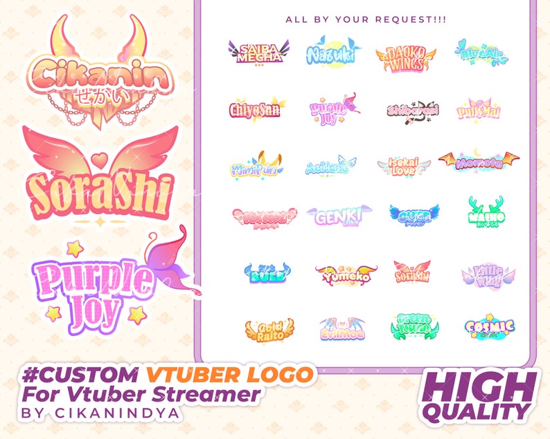 Personalized Chibi Vtuber Logo Design Chibi Logo Design - Etsy
