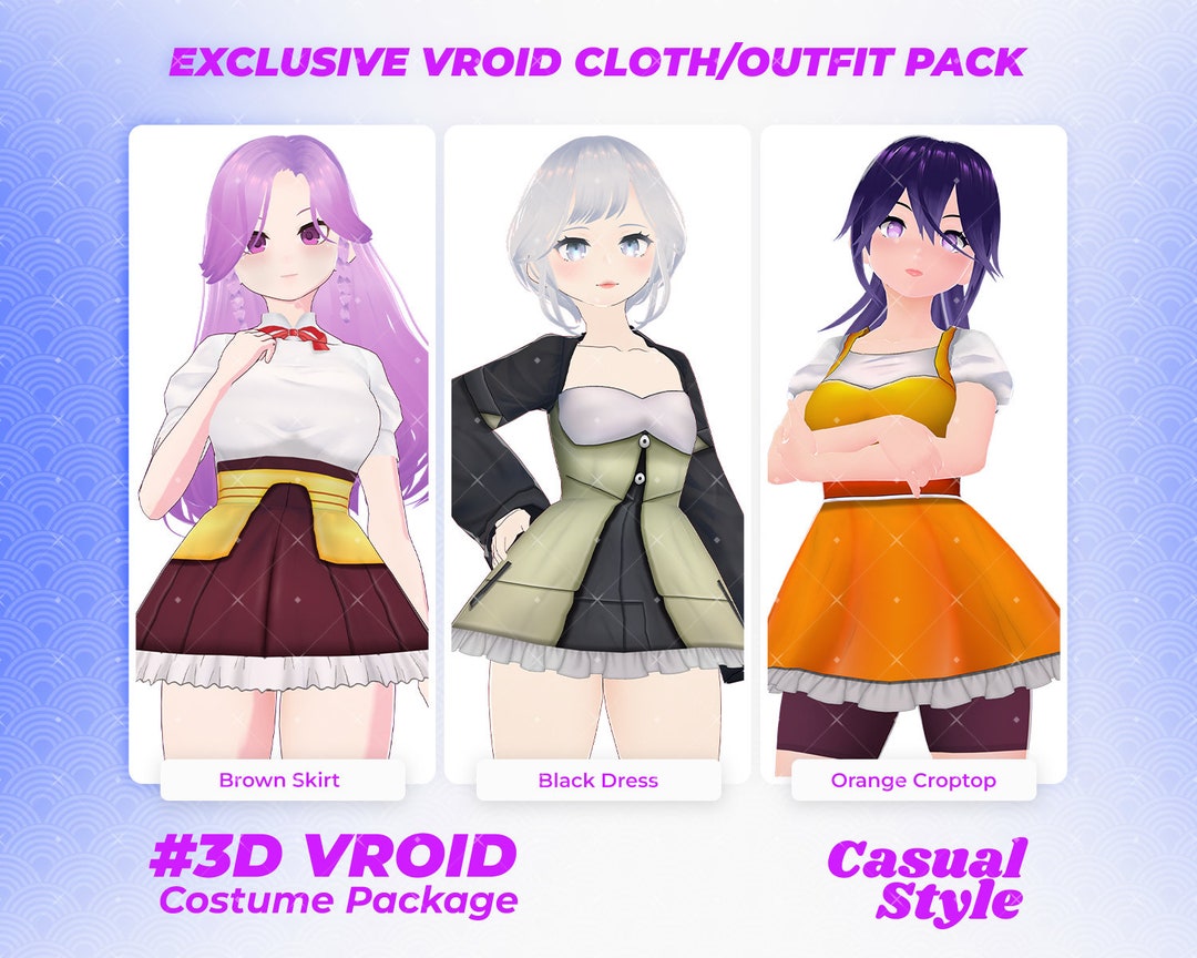 Vroid Clothing Pack, Divas Wardrobe, Girl Gear, Online Outfits, Vroid ...