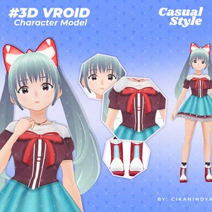 Virtual Sensation 3D Vroid Model Anime Girl Keiko Akaira for Streamers ...