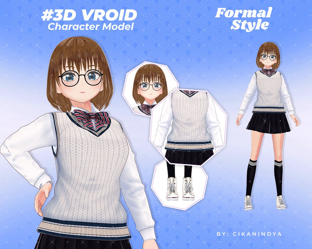 3D Vroid Vtuber Model: Anime Girl Gaming Avatar (.VRM) - Etsy