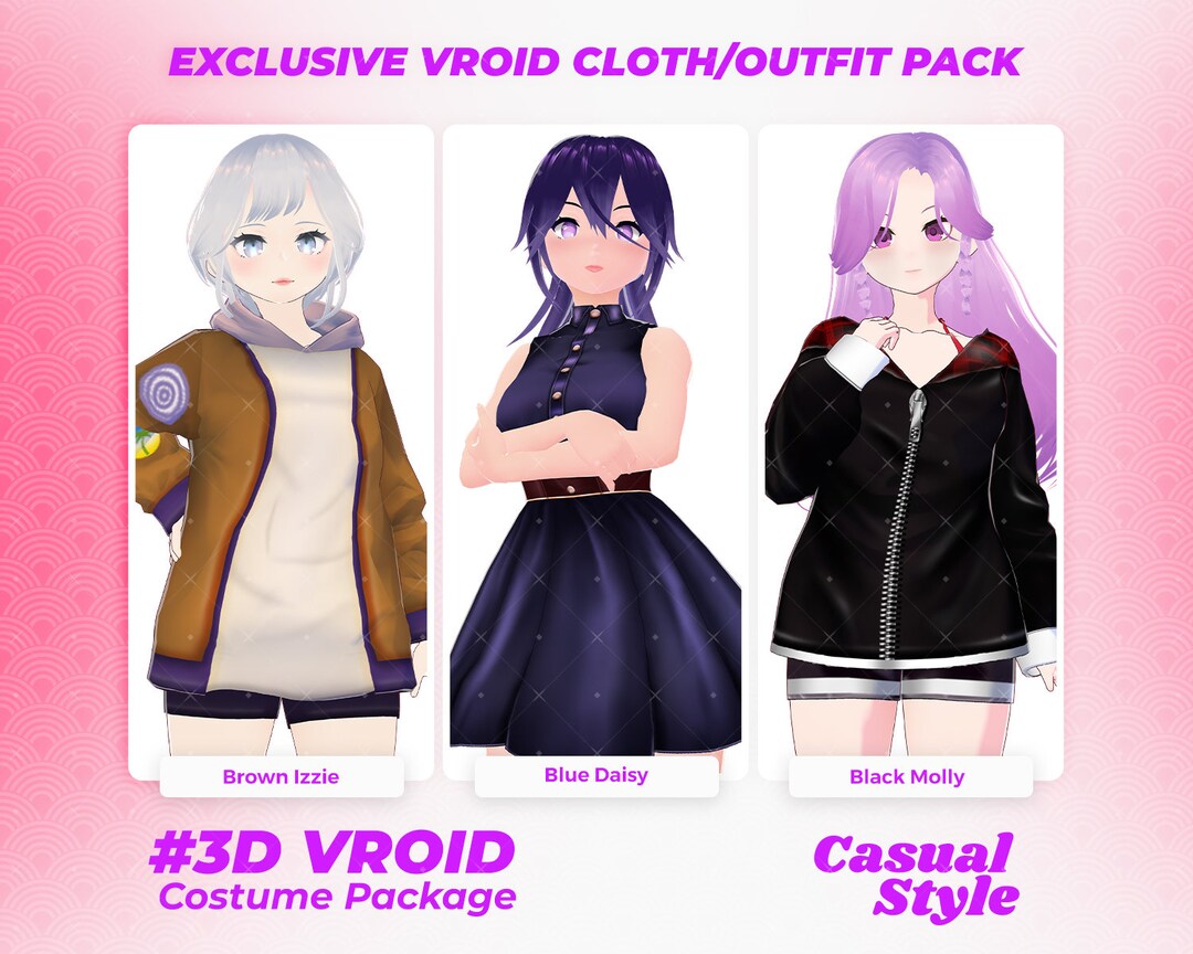 Vroid Clothing Pack, Casual Wear, Vroid Outfits, Fashion Sets, Vroid ...
