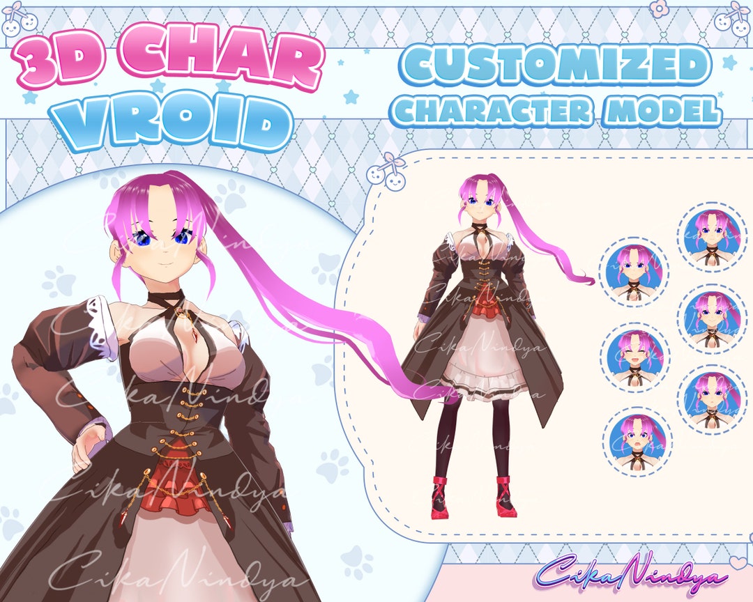 3D Vroid Character Vtuber Model 3d Model Commission Vroid - Etsy
