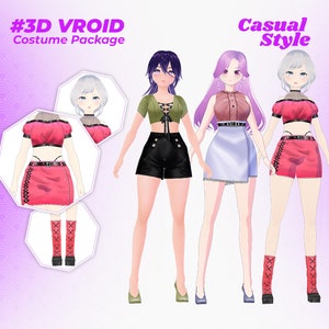 Vroid Clothing Pack, Clothes, 3D Clothing, Cosplay Costume, Virtual ...