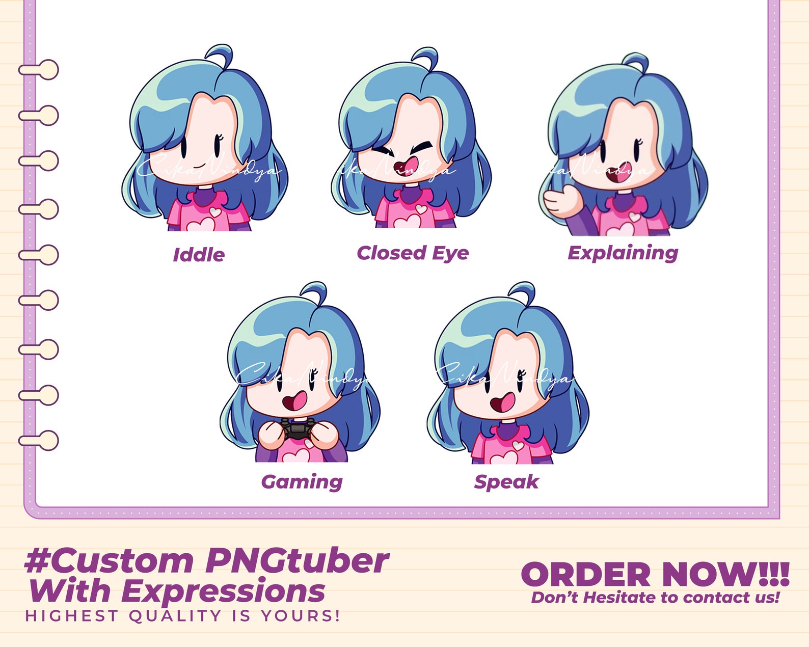 Custom PNG Tuber or GIF Tuber Creation for Vtuber Streamers - Etsy