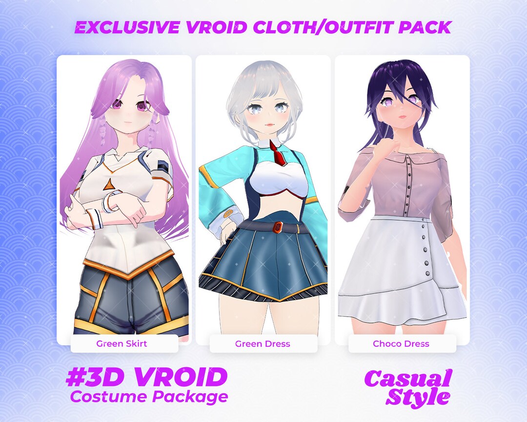 VRoid Outfit Set: Zen Tracking Casual Kostüm (3-in-1 .Vroidcustomitem ...