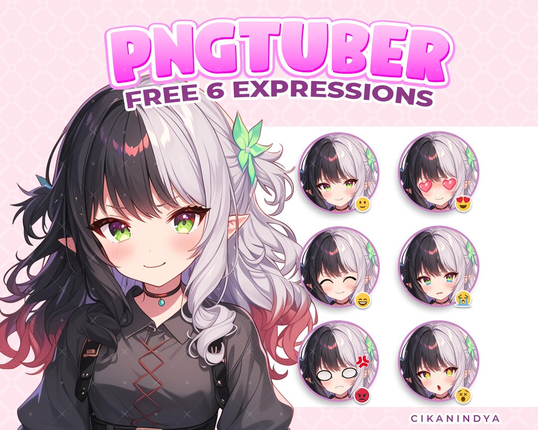Dark Elf PNG Tuber Avatar: Gothic Twitch Streamer, 6 Poses - Etsy