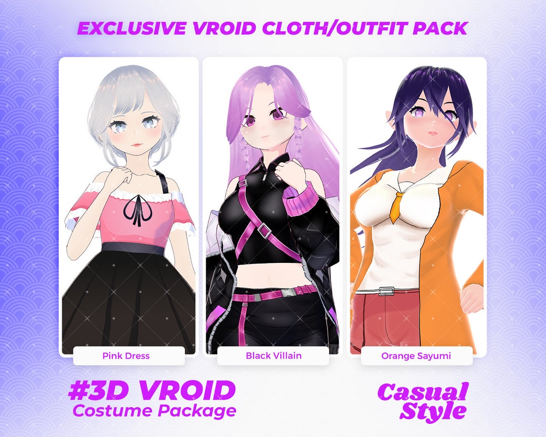 Stream With Casual Elegance Outfit Bundle - Vroid Clothing Pack ...