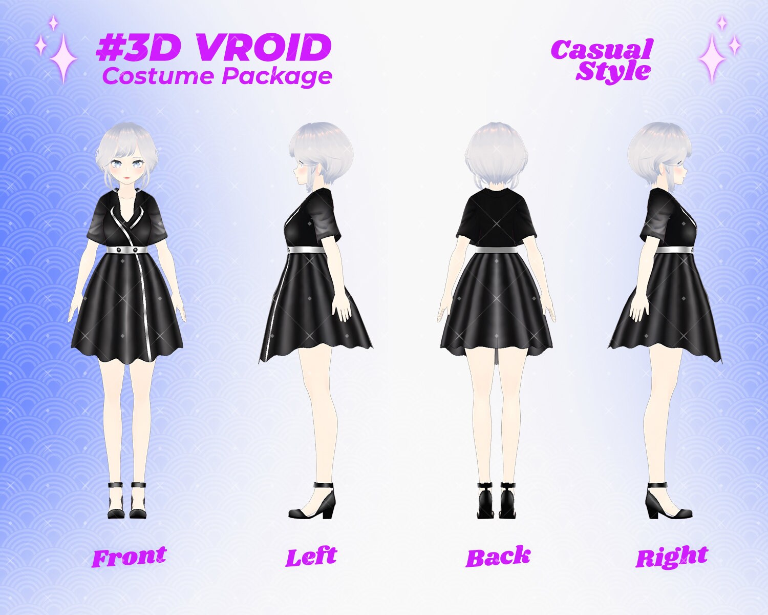 Sleek Casuals for Vroid 3D Outfit Collection for Stylish - Etsy