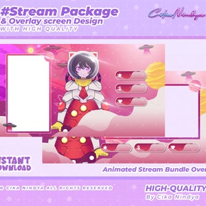 Fantasy Astronaut Vtuber Stream Overlay Package - Etsy