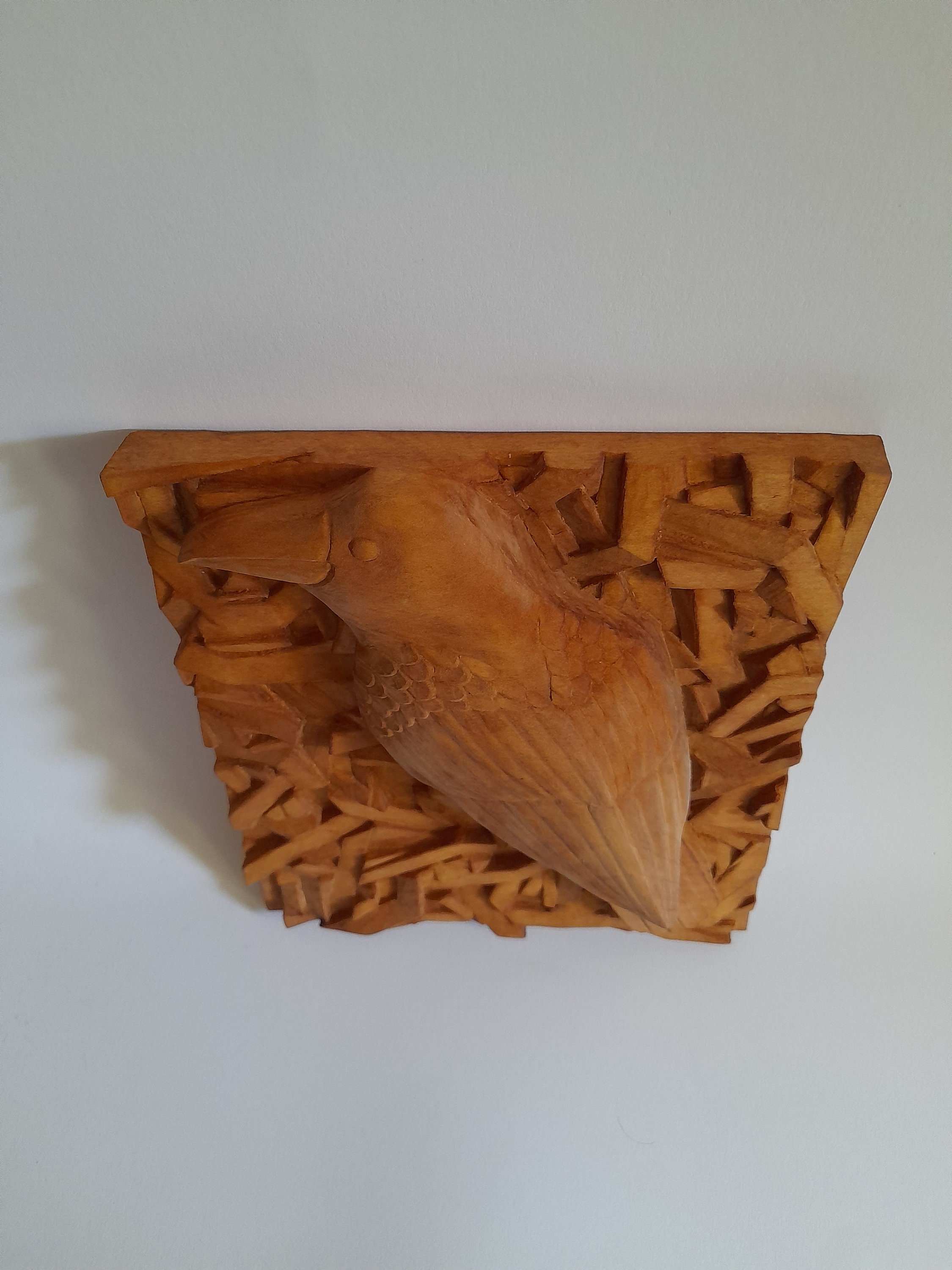 Handmade Wood Carving of a Raven by Luka's Carvings Wall - Etsy
